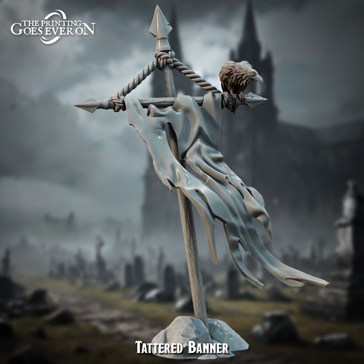 3D Printable Tattered Banner - Presupported by The Printing Goes Ever On